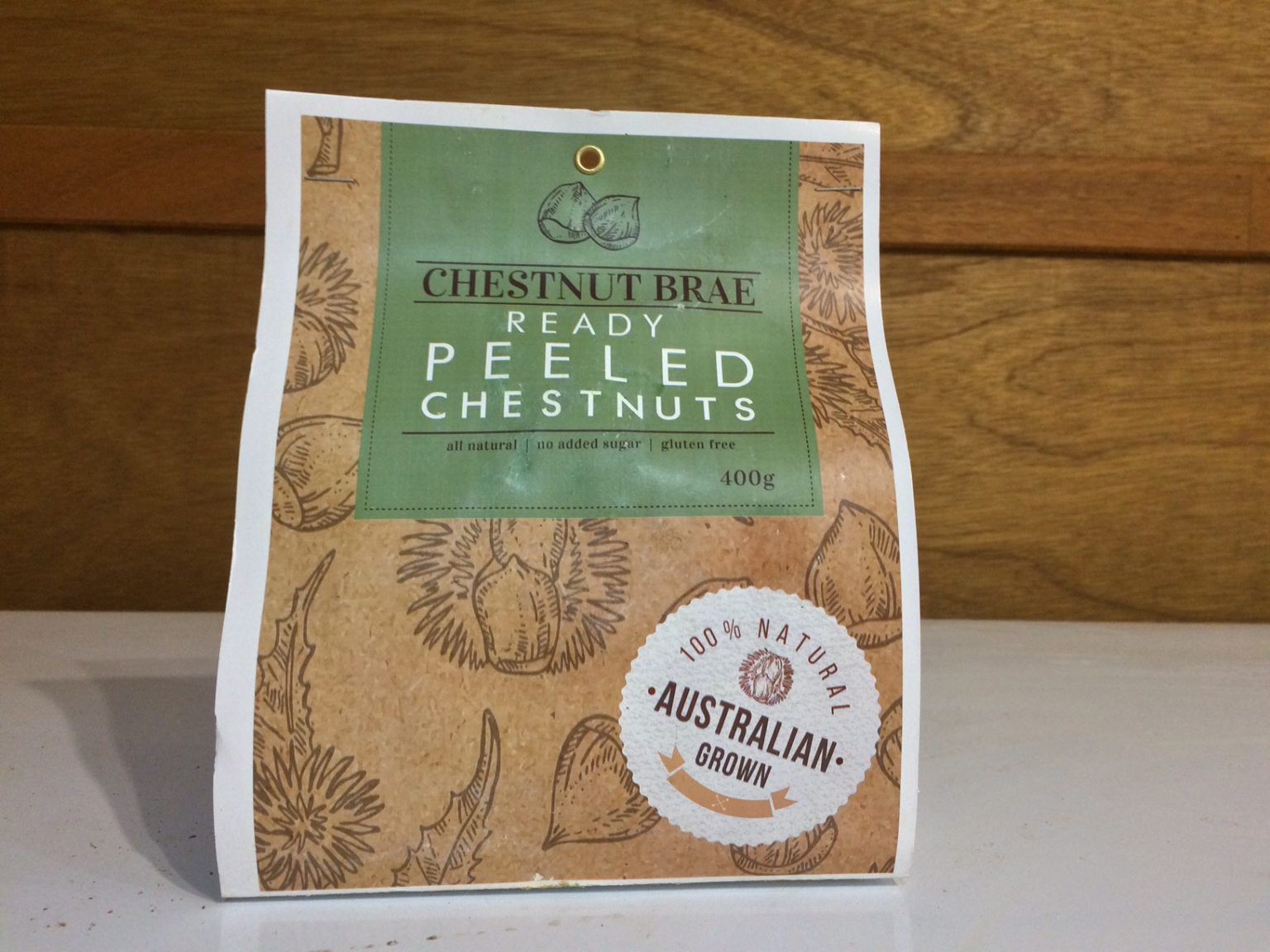 Peeled Raw Organic Chestnuts - Frozen Vac Packed - 400gm | Chestnut Brae