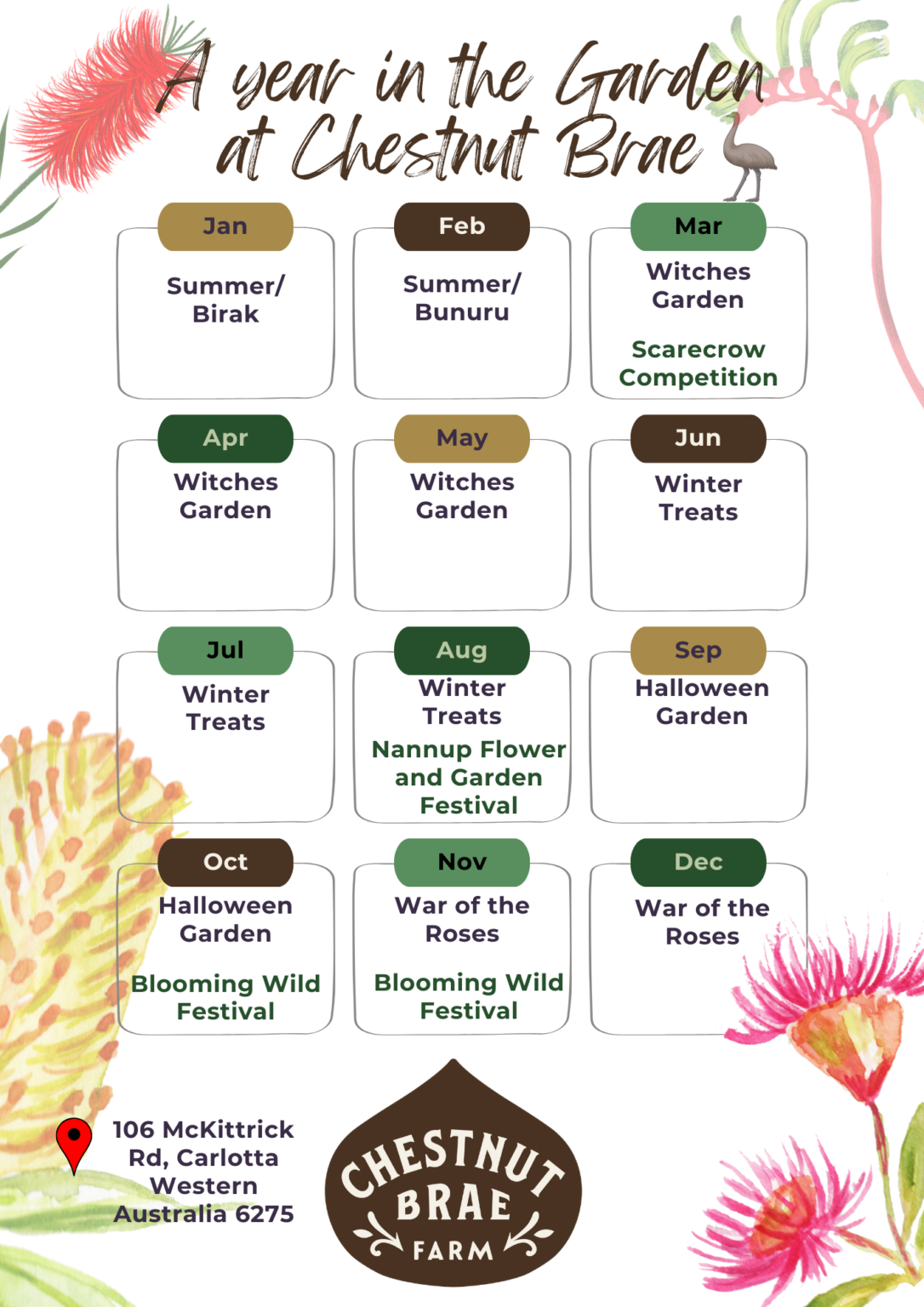 A year in the Garden at Chestnut Brae- planner | Chestnut Brae